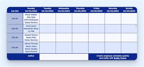 Weekly Employee Schedule Template Excel Free