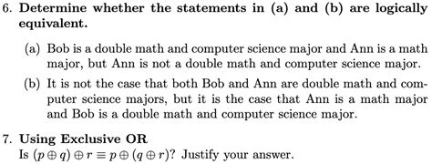 Solved 6 Determine Whether The Statements In A And B Chegg Com