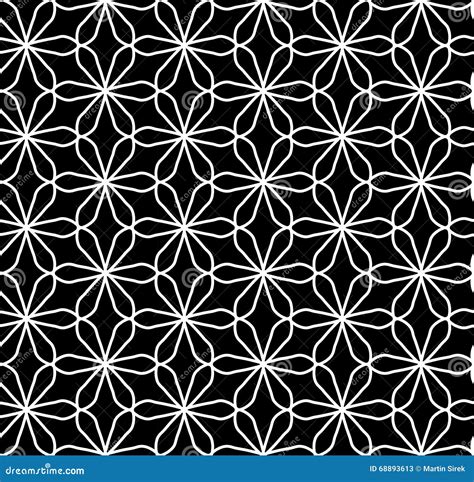 Vector Modern Seamless Geometry Pattern Flower Of Life Black And White Abstract Stock Vector