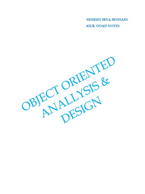 Ooad Mid Term Notes Complete Pdf Use Case Class Computer