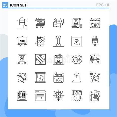 Modern 25 Line Style Icons Outline Symbols For General Use Creative Line Icon Sign Isolated On