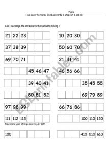 I Can Count Forwards And Backwards In Steps Of 1 And 10 ESL Worksheet CountingWorksheets Com