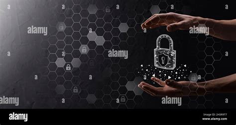 Cyber Security Network Padlock Icon And Internet Technology Networking