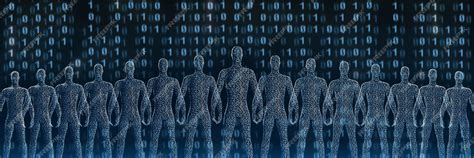 Premium Photo Human Bodies Made Of Ones And Zeros The Concept Of The Symbiosis Of Man And