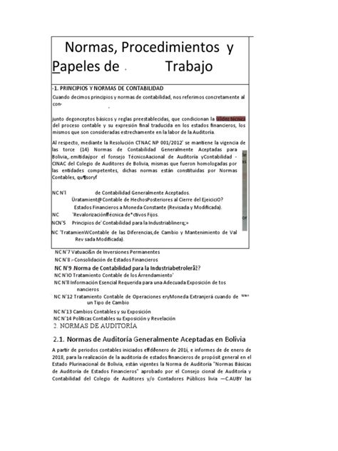 Normas Procedimiento Pdf Auditoría Contralor