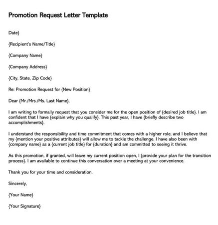 Promotion Request Letter Examples How To Write Templates