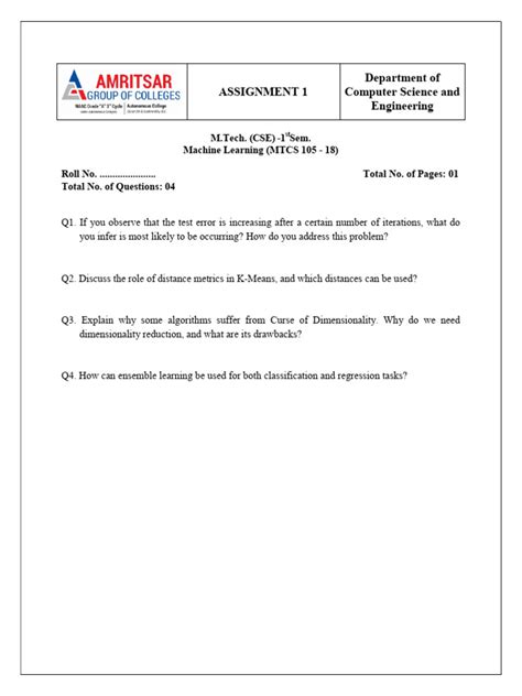 Machine Learning Assignment 1 Pdf