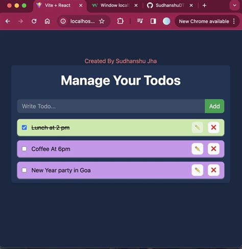 Completed A To Do Webapp With React And Local Storage Sudhanshu Jha