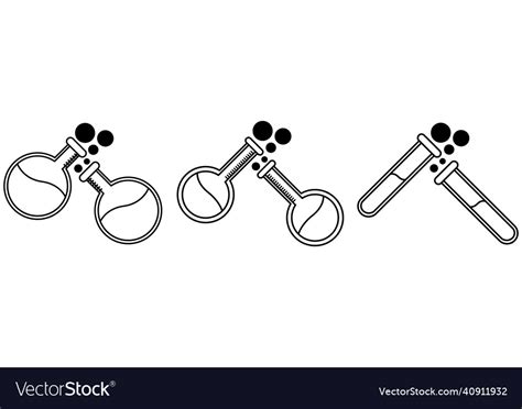 A Collection Of Test Tube Outlines Royalty Free Vector Image