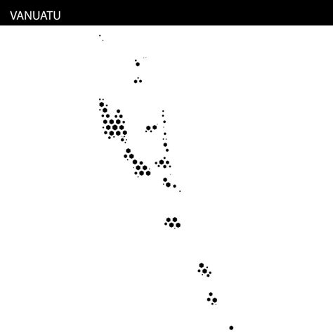 Vanuatu Map Outline Showcasing The Geographical Features And Island