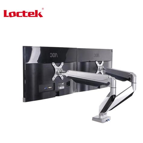 Loctek D7d 가스 스프링 듀얼 모니터 홀더 데스크탑 Led 디스플레이 마운트 암 스탠드베이스 오디오 및 Usb 포트