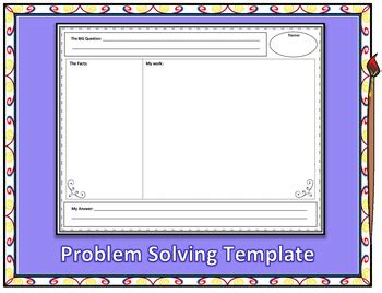 Problem Solving Template By CreativeInkling TPT Problem Solving Template By CreativeInkling TPT