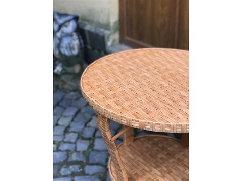 Купити стіл плетений з лози Кавовий журнальний овальний круглий плетені меблі Закарпаття