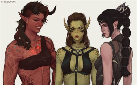 Shadowheart Karlach And Lae Zel Dungeons Dragons And More Drawn By Alisandor Danbooru