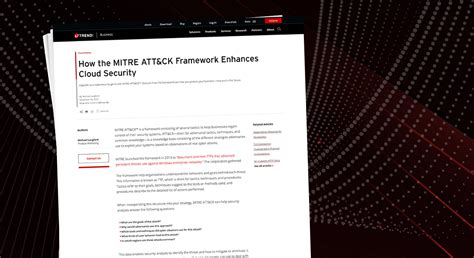 How The Mitre Attandck Framework Enhances Cloud Security Trend Micro Ph