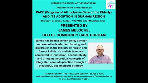 Pace Program Of All Inclusive Care Of The Elderly And Its Adoption In Durham Region Youtube