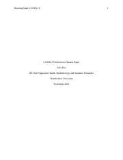 COVID Wk Paper Docx Running Head COVID COVID Infectious Disease Paper John Doe