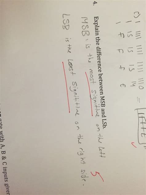 Solved Explain The Difference Between Msb And Lsb Msb Is