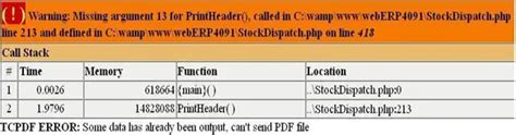 Tcpdf Error Some Data Has Already Been Output Cant Send Pdf File