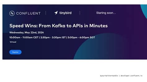 Speed Wins From Kafka To Apis In Minutes Pdf