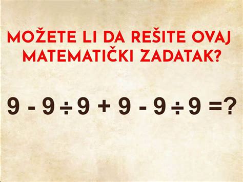 Matematicki Zadaci Za Mozganje Matematicke Operacije Mondo