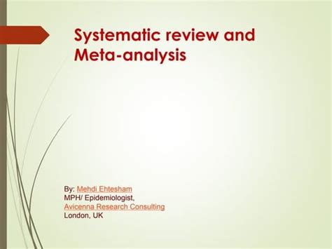How To Conduct Meta Analysis Ppt
