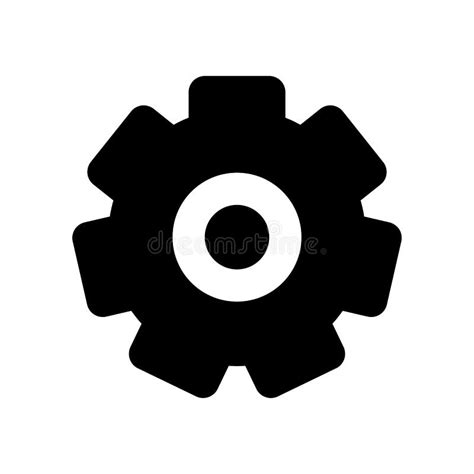 Settings Gear Black Glyph Ui Icon Stock Vector Illustration Of