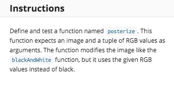 Solved Define And Test A Function Named Posterize This Chegg