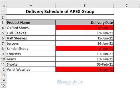 Excel Formula To Change Cell Color Based On Date ExcelDemy