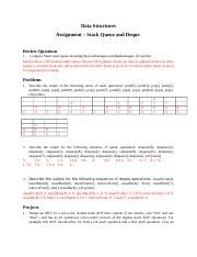 Assignment Stack Queue Deque Answer Docx Data Structures Assignment Stack Queue And Deque
