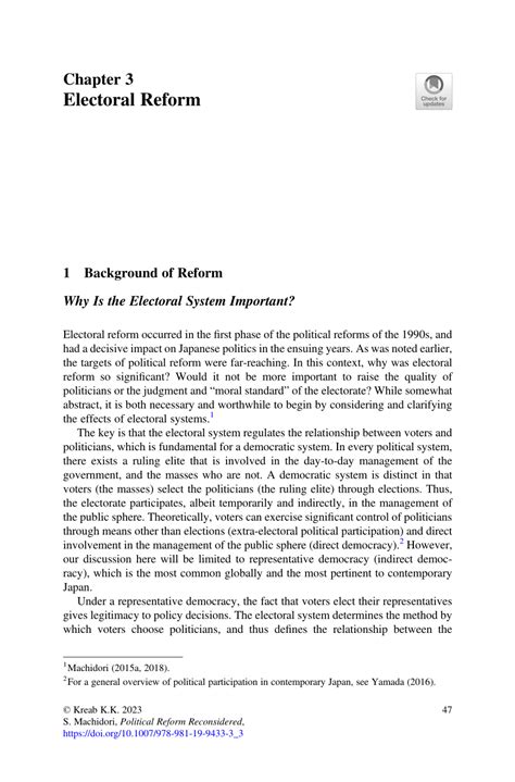 Pdf Electoral Reform