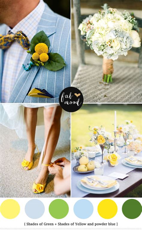 Blue Green Yellow Spring Wedding See Blue Green Yellow Wedding Colours Palette Powder Blue Green