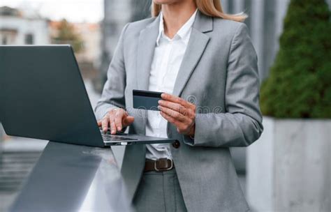 Credit Card Payment With Laptop Stock Image Image Of Outside Formal 276087763