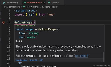 【vue3】解决‘defineprops‘ Is Not Defined报错defineprops Is Not Defined Csdn博客