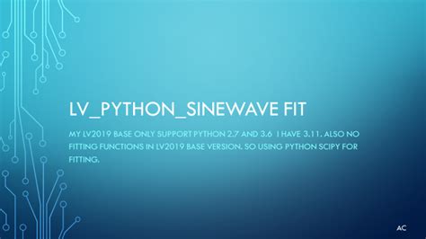 Labviewr Pythonr Sinewave Fit Test Engineers Resource