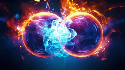 Subatomic Proton Particle Collision Nuclear Fusion Concept Stock Photo Image Of Physics