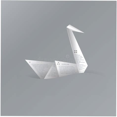 Pappers Origamisvan För Vektor Pappers Svan Med Utrymme För Text Omkring Vektor