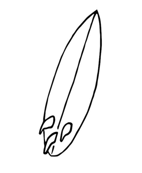 벡터 손으로 그린 서핑 보드 흰색 배경에 고립 프리미엄 벡터
