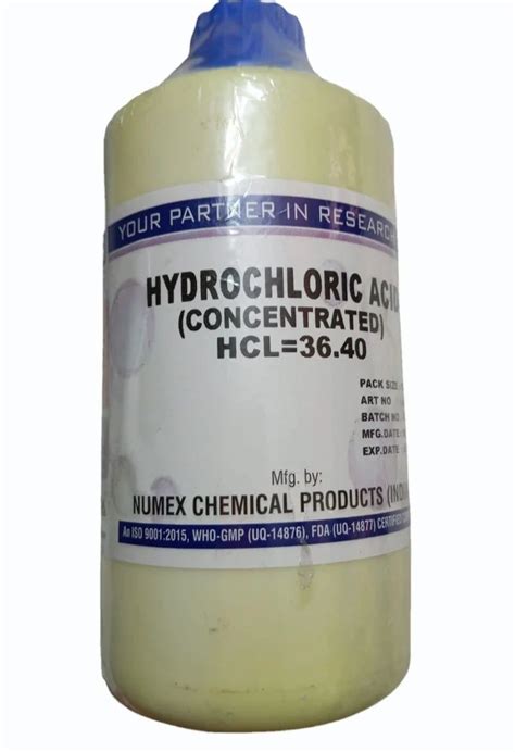 For Laboratory Hydrochloric Acid Hcl 500 Ml 36 At ₹ 100 Kg In Ghaziabad