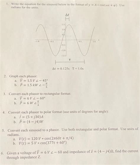 Solved Write The Equation For The Sinusoid Below In The Chegg