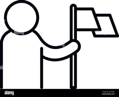 Flag Target Value Icon Outline Vector Core Purpose Corporate Service Stock Vector Image Art