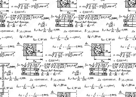 Physics Seamless Pattern With The Equations Figures Schemes Formulas And Other Calculations