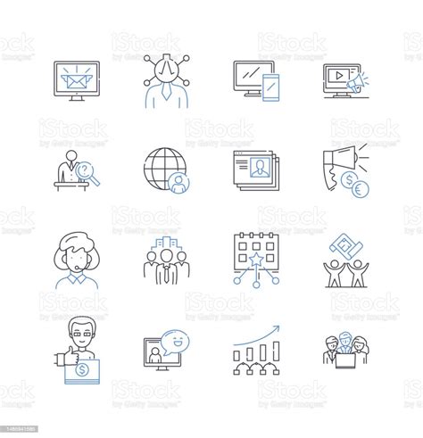 전문 서비스 라인 아이콘 컬렉션입니다 전문 지식 숙련도 기술 품질 정밀도 경험 완성 된 벡터 및 선형 그림 우수성 전문화 전문성