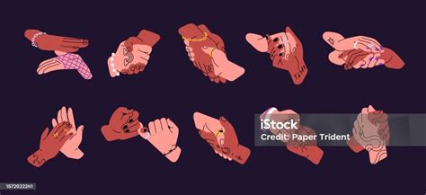 안녕하세요 제스처가 설정되었습니다 두 친구는 악수 주먹 부딪힘 펀치 손바닥 박수 만지기로 환영하며 함께 인사합니다 다른