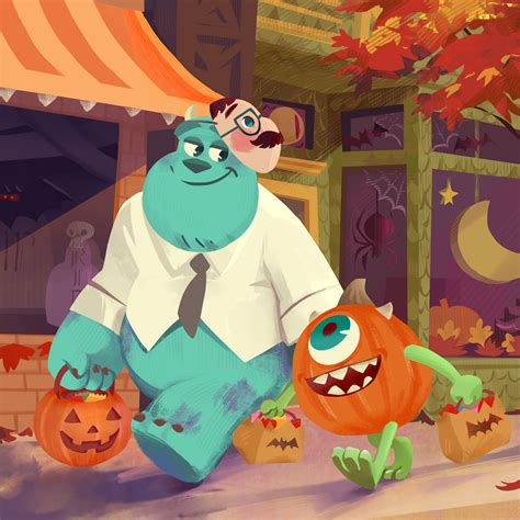 Download Sulley And Mike Halloween Art Wallpaper