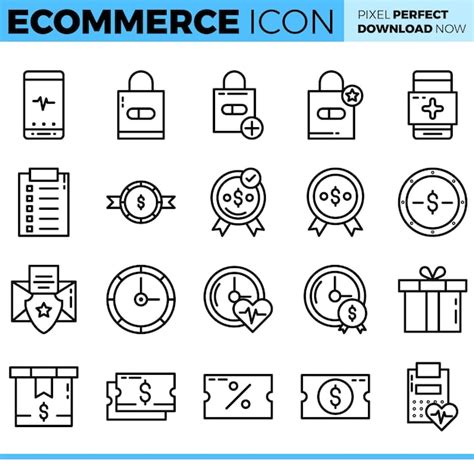 Premium Vector Vector Ecommerce Icon Set
