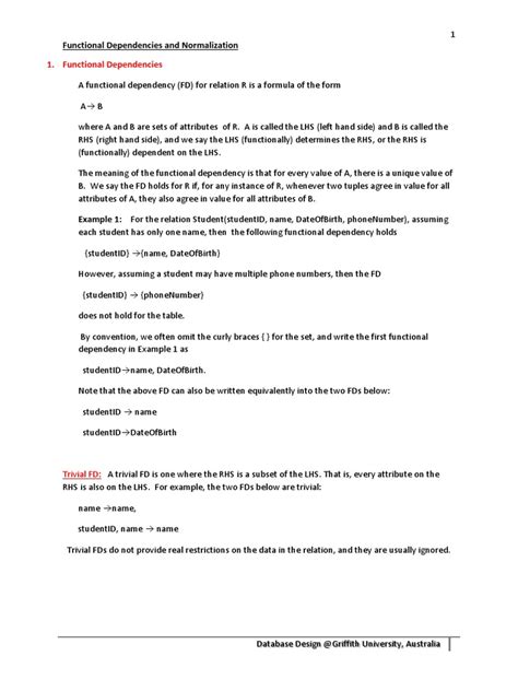 functional dependencies and normalization pdf data management
