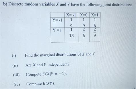 solved b discrete random variables x and y have the