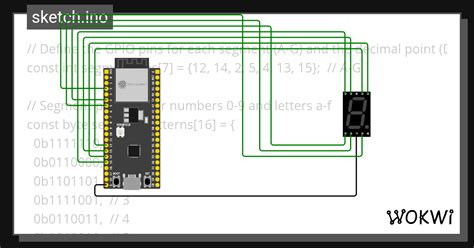 7 Segment Display Wokwi Esp32 Stm32 Arduino Simulator