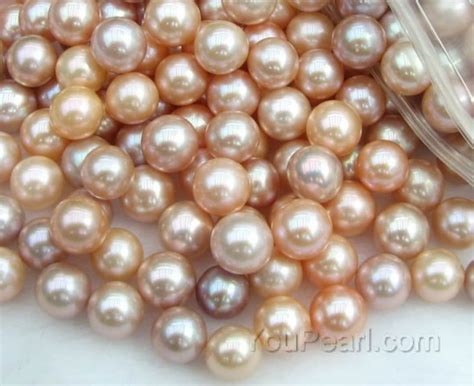 Aa 9 10mm Round Pearls Pink Lavender Colored Loose Freshwater Pearls